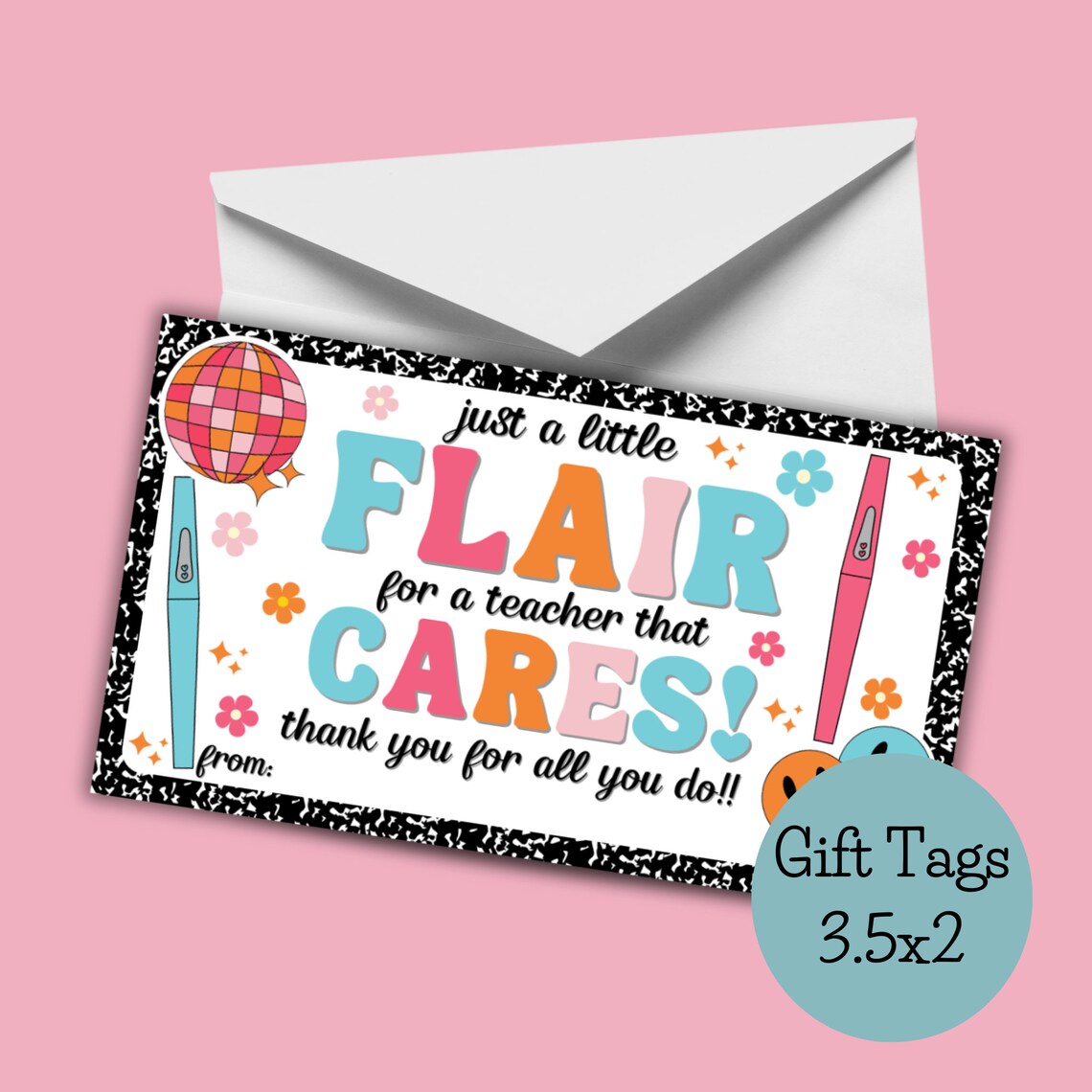 Flair Pen Tag, Teacher Gift Tag, Flair Pen Gift Tag, Flair, Flair Pen ...