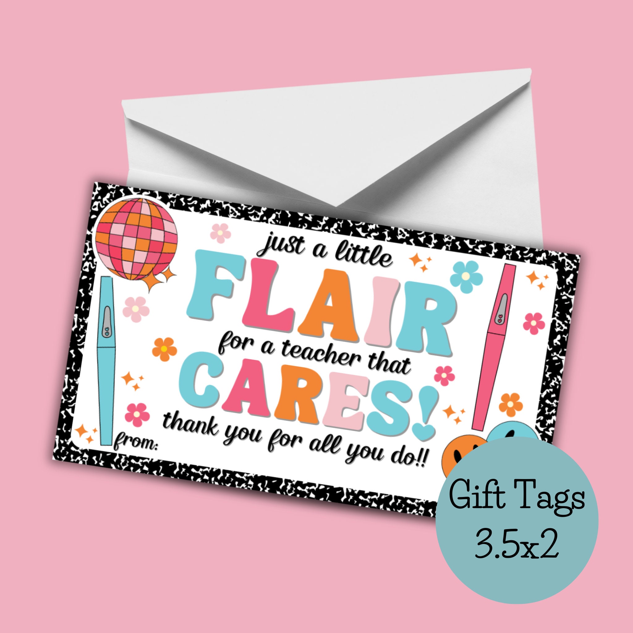 Flair Pen Tag, Teacher Gift Tag, Flair Pen Gift Tag, Flair, Flair Pen ...