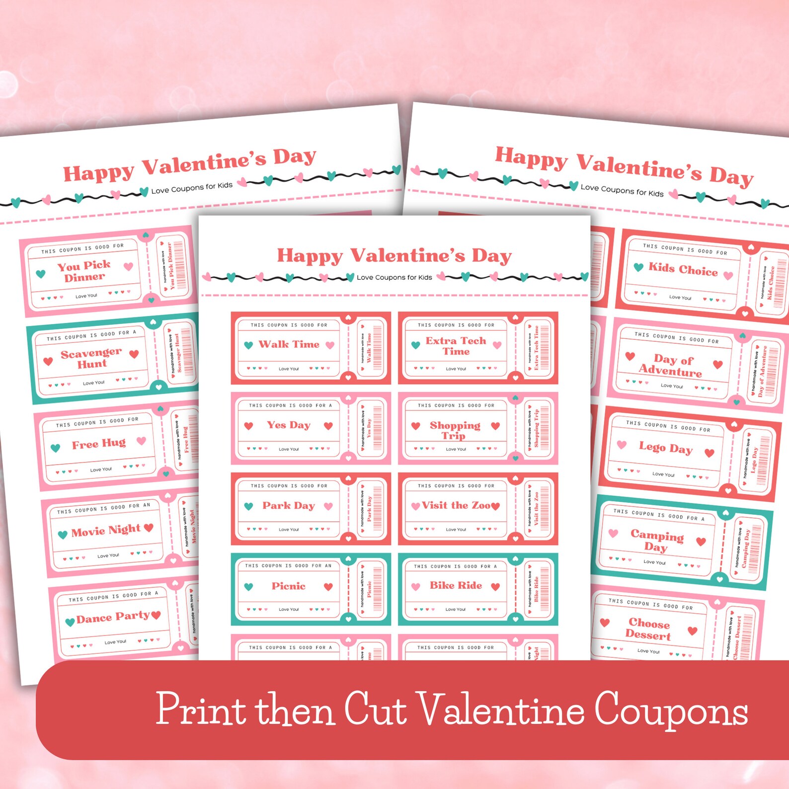 Editable Kids Valentine's Day Coupons: Printable Love Coupon Book ...