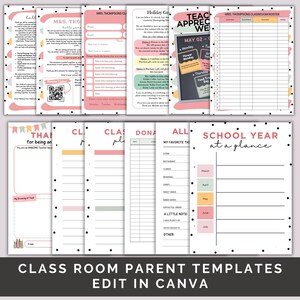 Editable Classroom Parent Bundle: 20 Canva Templates (digital Download ...