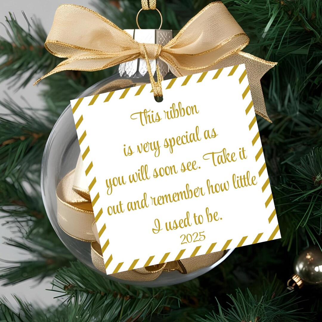 Height Keepsake Ornament Tag: DIY Ribbon Growth Tracker (digital ...