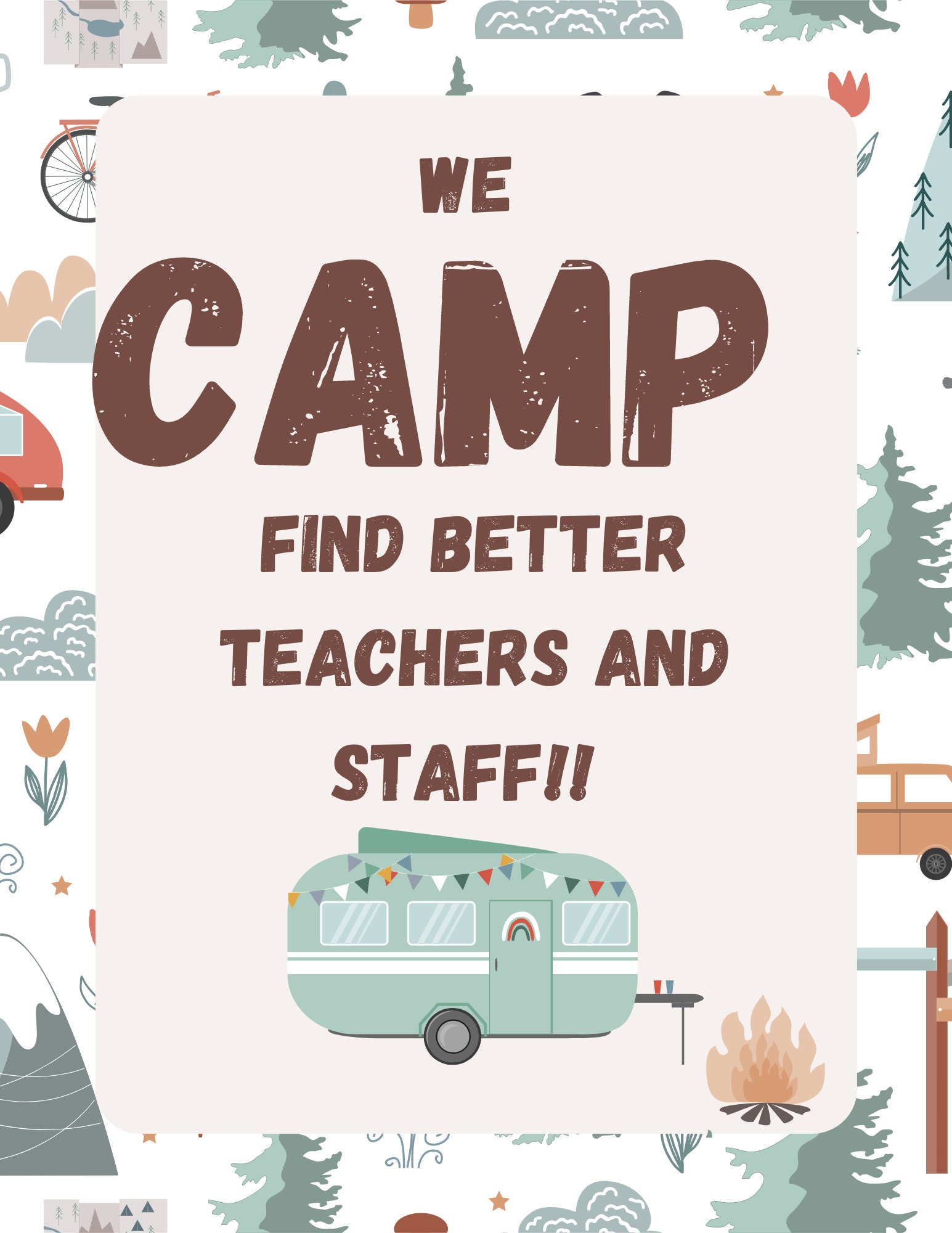 Teachers Appreciation Week Bundle, Teacher Appreciation Week, Camping ...