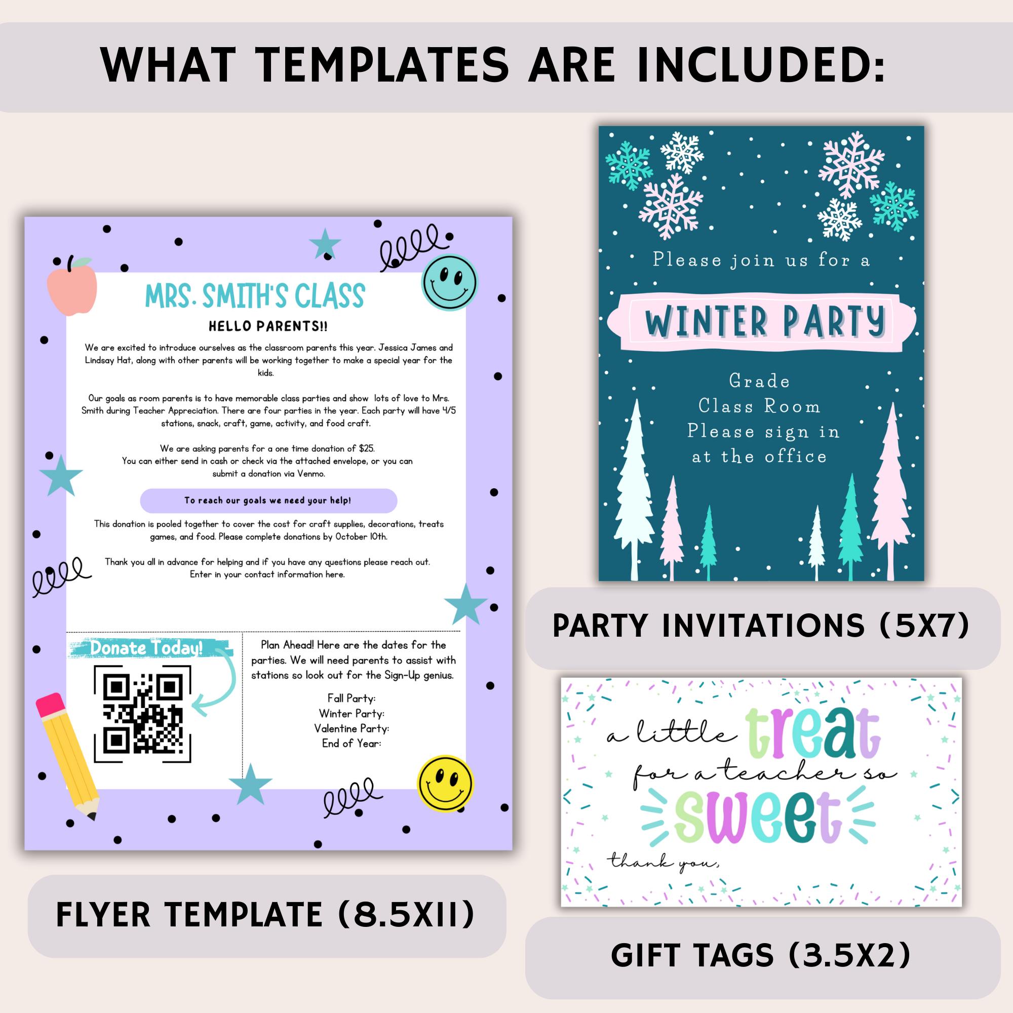 Editable Classroom Parent Bundle: Canva Templates for Volunteers - Etsy