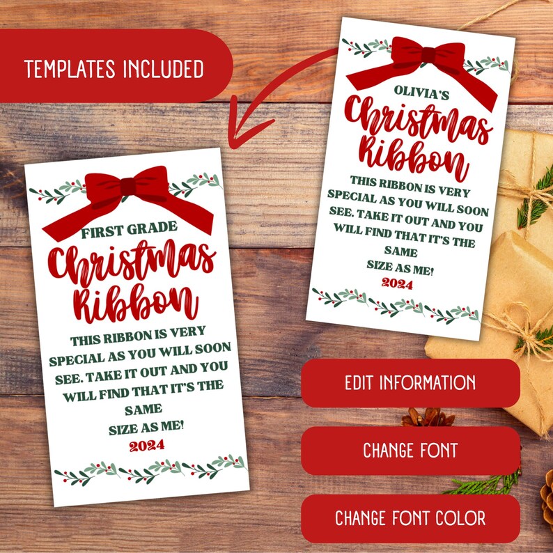 Editable Ribbon Tag,same Size as Me,ribbon Ornament, Height Ornament ...
