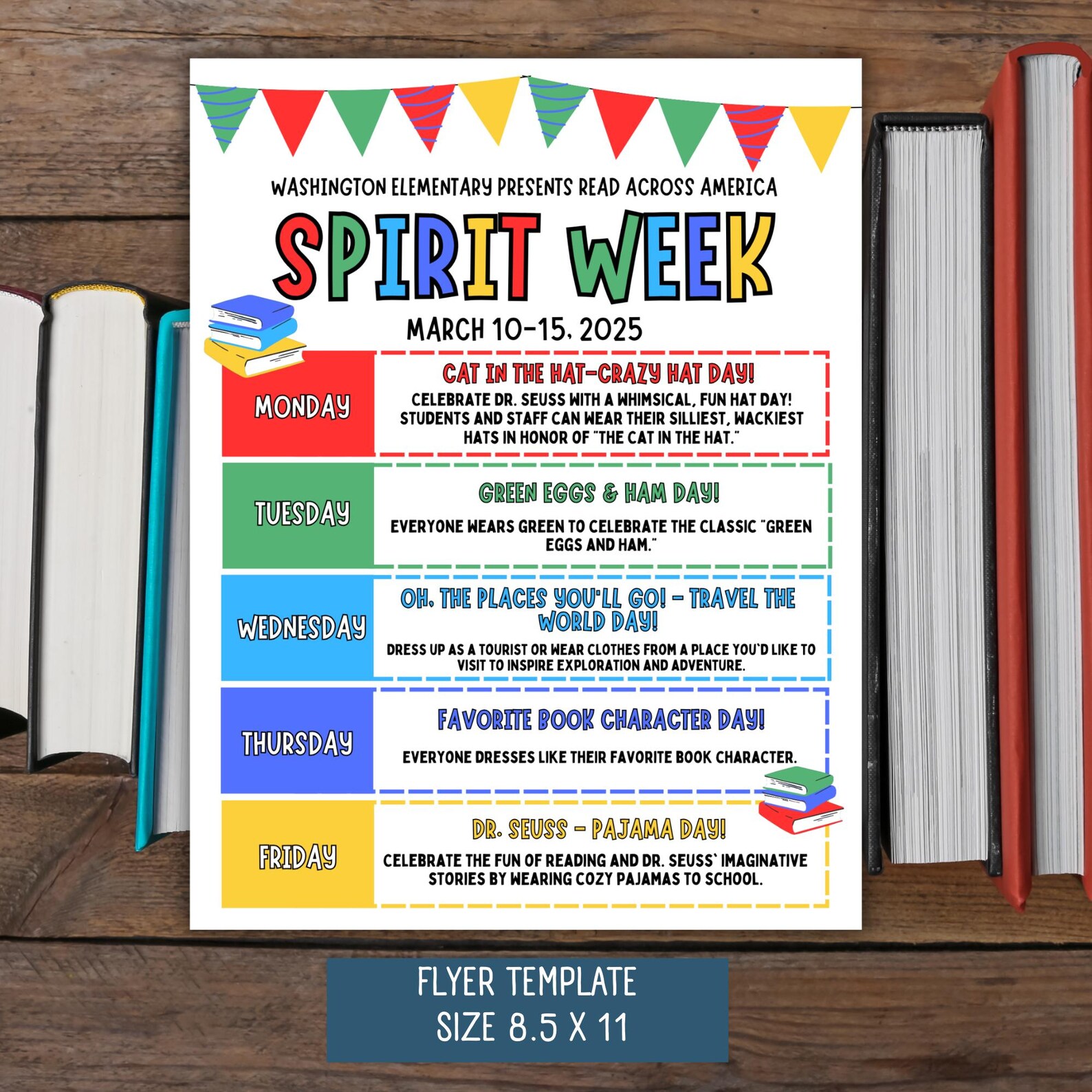 Reading Week, Spirit Week Flyer, Dr Seuss Week, School Spirit Week, Oh ...