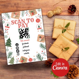 Holiday Market QR Code Scan to Pay Sign: Business Flyer (digital ...