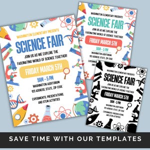 Editable Science Fair Flyer Templates: Canva Design (A4) - Etsy