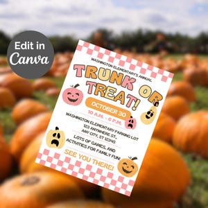 Trunk or Treat Flyer & Invitation Template: Fall Festival Decor (canva ...