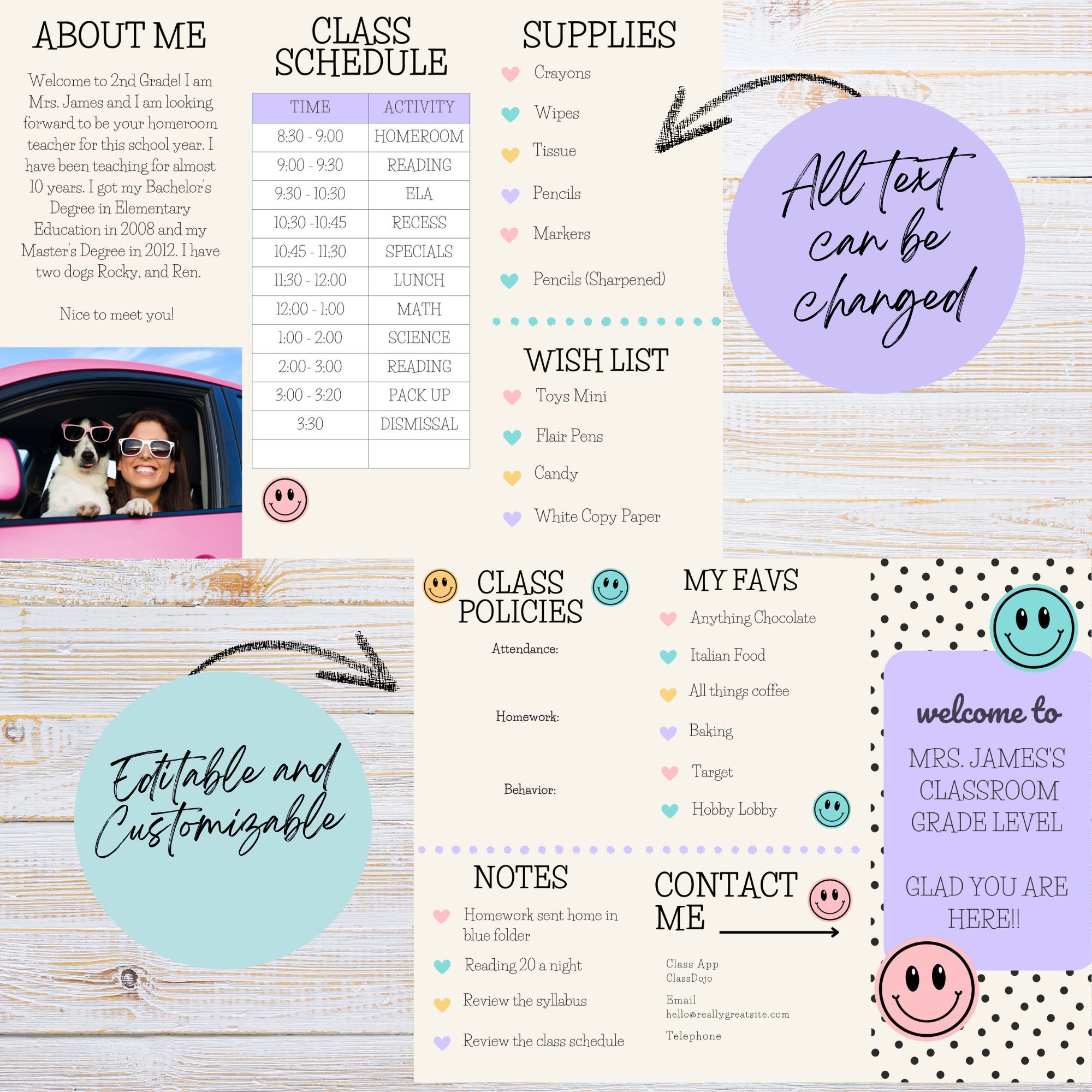 Editable Meet the Teacher Trifold Brochure: Canva Template (digital ...