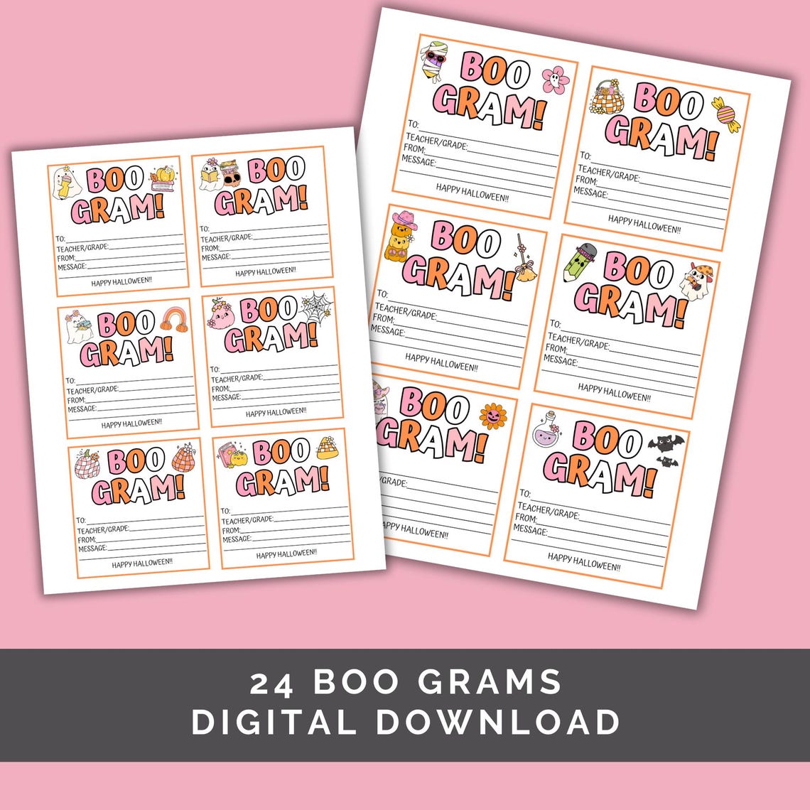 Halloween Boo Gram Tags: Spooktacular Treats (digital Download) - Etsy
