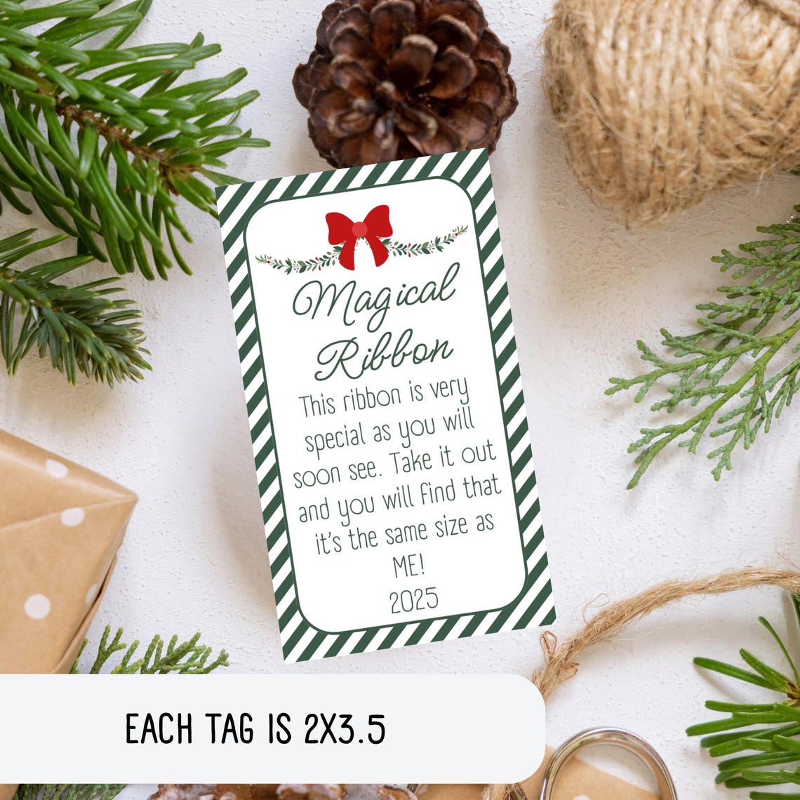 Height Keepsake Ornament Tag: Ribbon Growth Tracker (digital Download ...