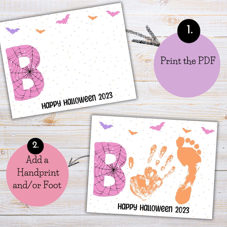 Halloween Handprint Craft Template, Happy Halloween, Baby's First ...