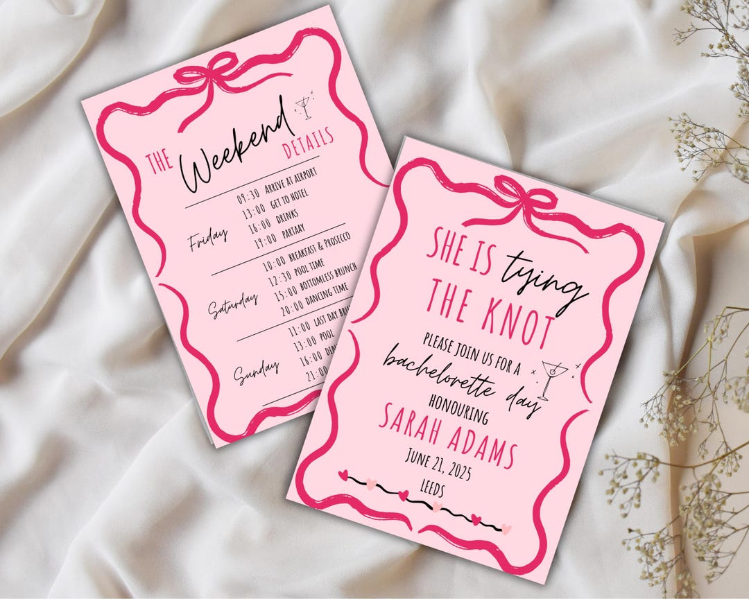 Digital Hen Do Invitation| She is Tying the Knot Hen Do Invite With ...