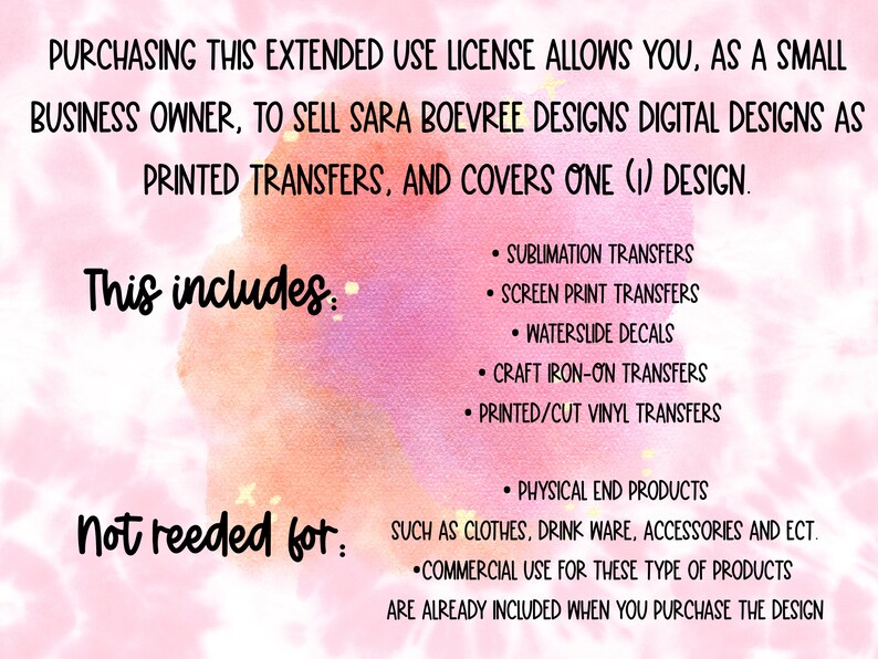 Extended License for Selling Transfers, Single Design - Etsy