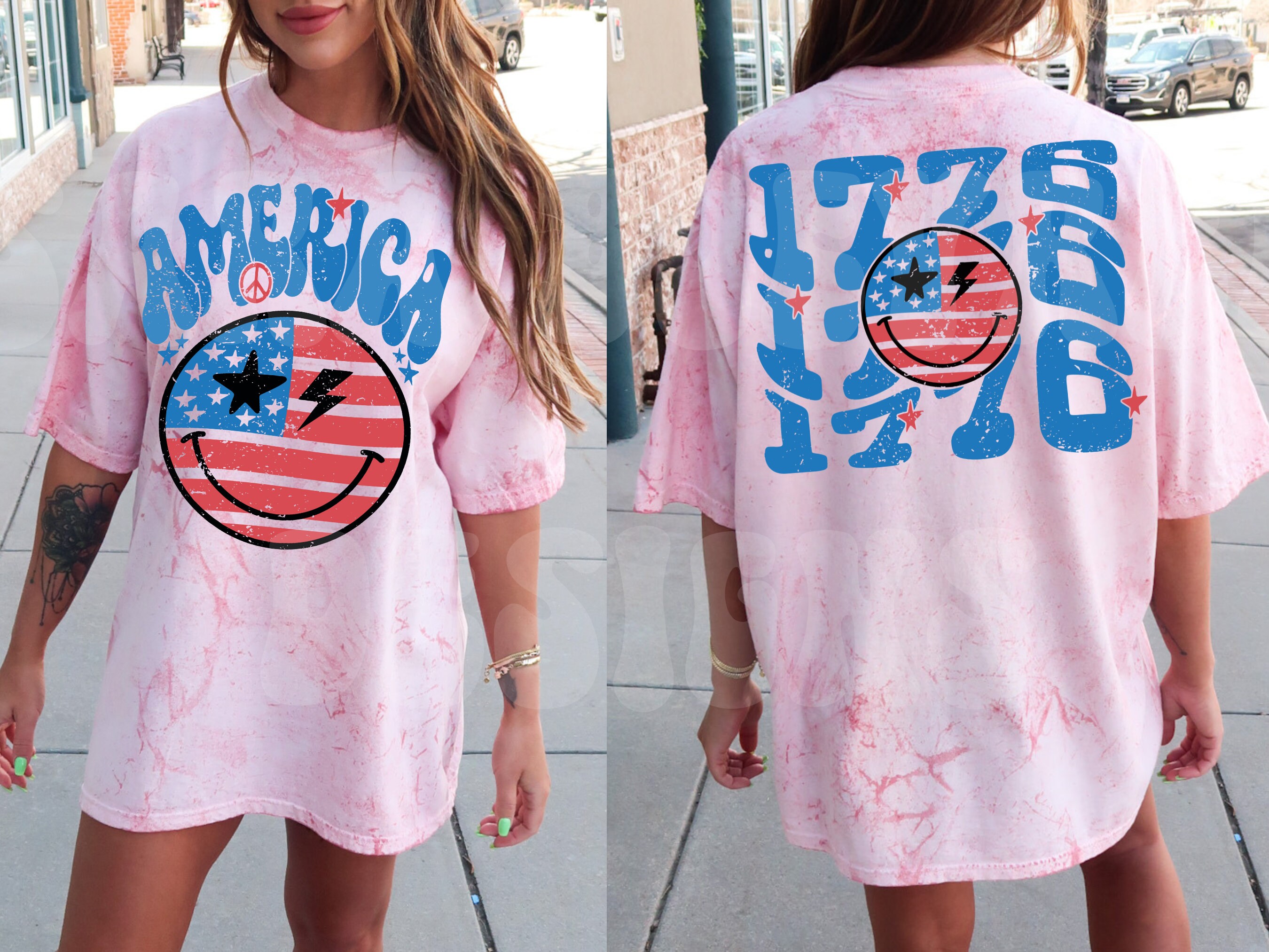 Retro America PNG, Front & Back Design, Retro USA Shirt Sublimation ...