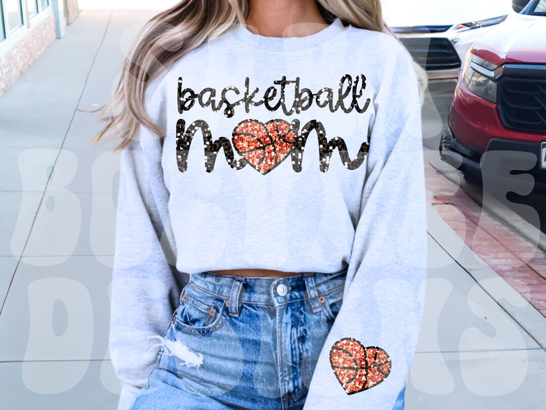 Basketball Mom Png, Faux Sequin Basketball Png, Faux Glitter Basketball Png, Basketball Mom ...