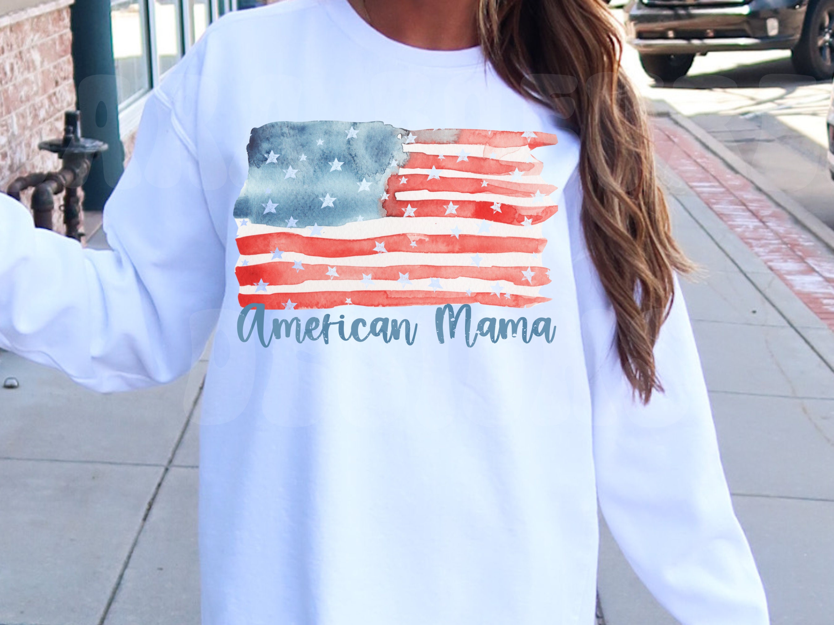 American Mama Png Distressed American Flag Png 4th of July - Etsy