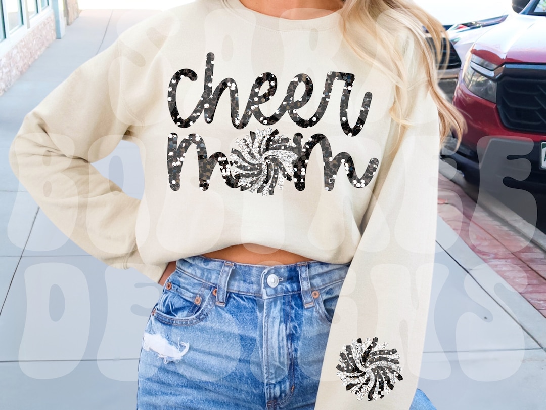 Cheer Mom Png, Faux Sequin Cheer Mom, Faux Glitter Cheer Mom, Cheer ...