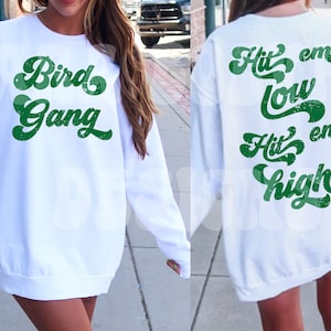 Bird Gang, Retro Eagles Svg, Kelly Green Eagles, Hit Em Low Hit Em High ...