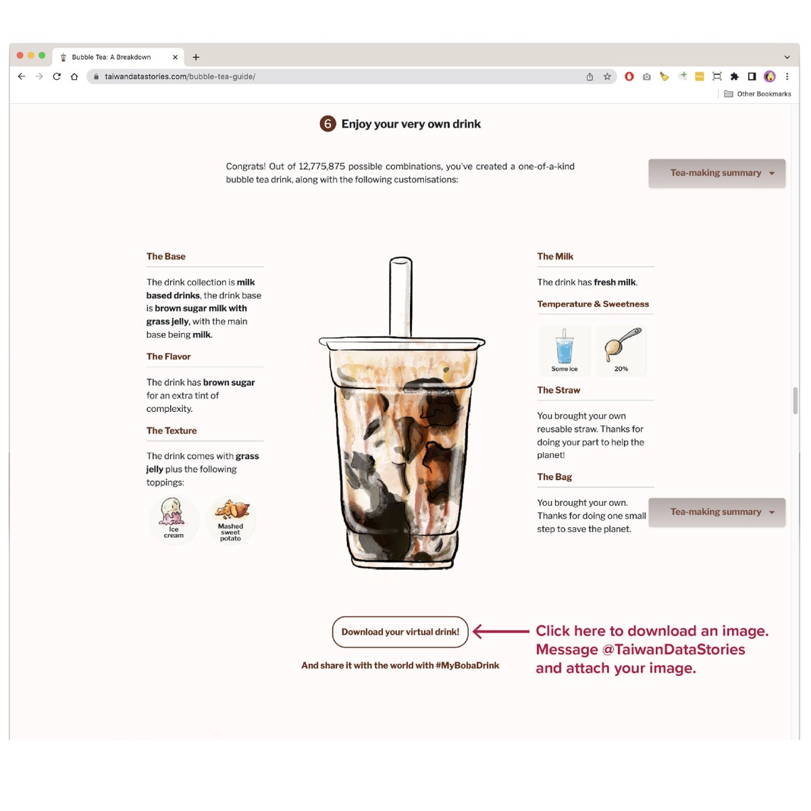 Customizable My Bubble Tea Infographic Art Print | Personalized Boba ...