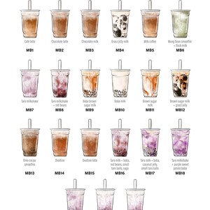 Customized Bubble Tea Collection Art Print | Select Your 9 Favorite ...