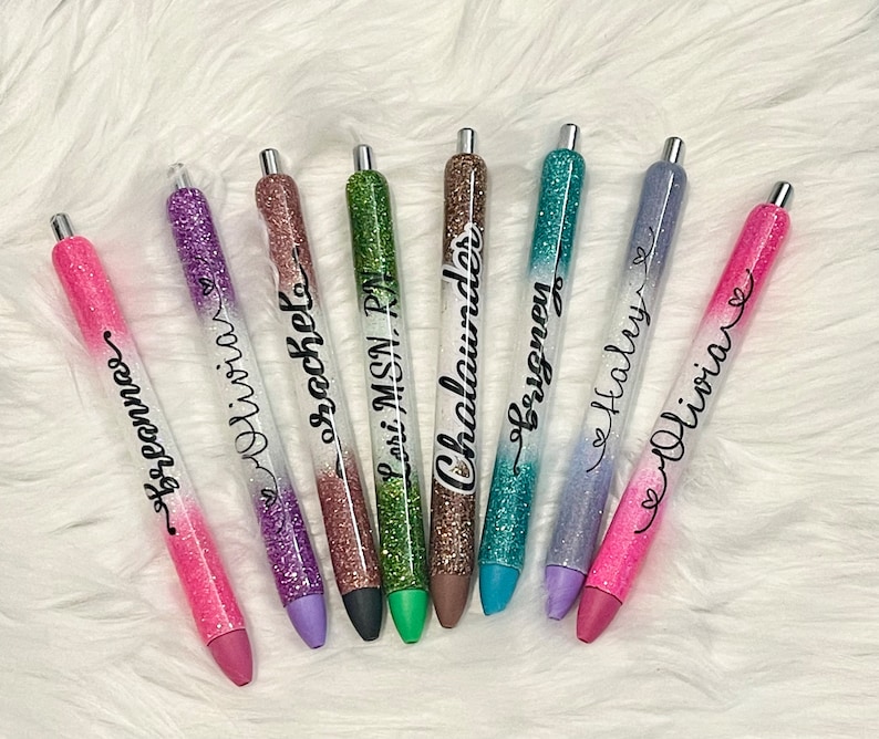 Custom Ombre Glitter Gel Pens Refillable Personalized Gel - Etsy