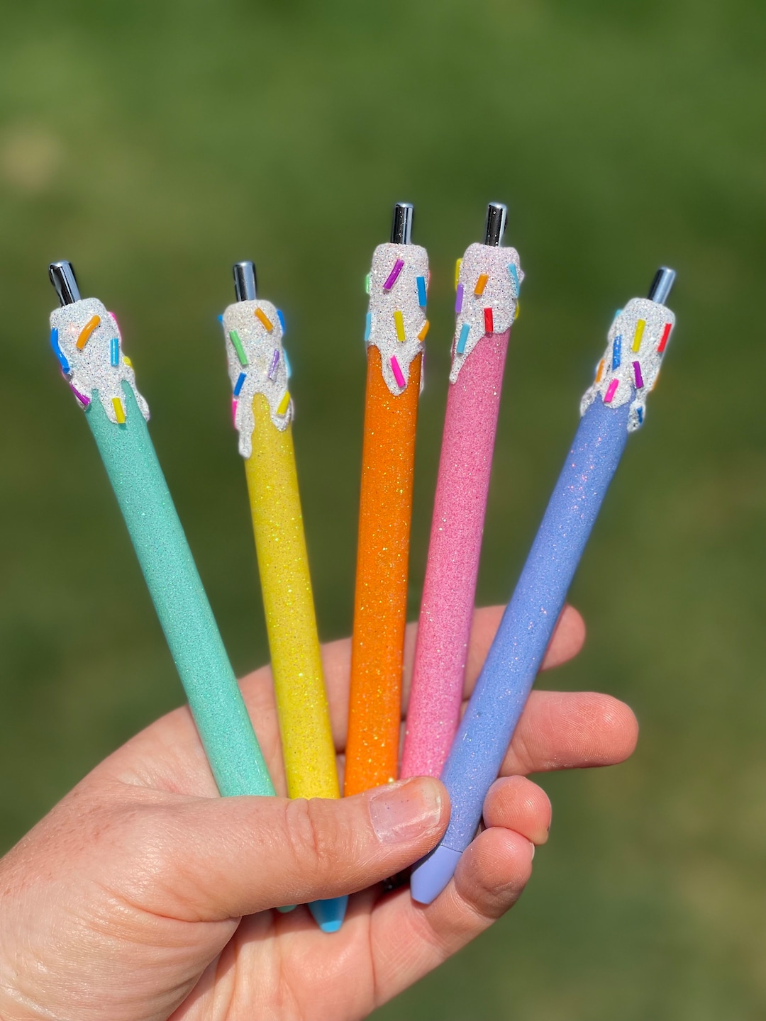 Ice Cream Drip Glitter Pens || Planner Accessories || Refillable ...