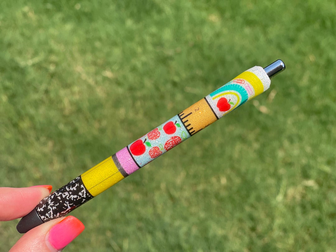 Teacher Gel Pens || Refillable Personalized Gel Pen Pencils || Glitter ...