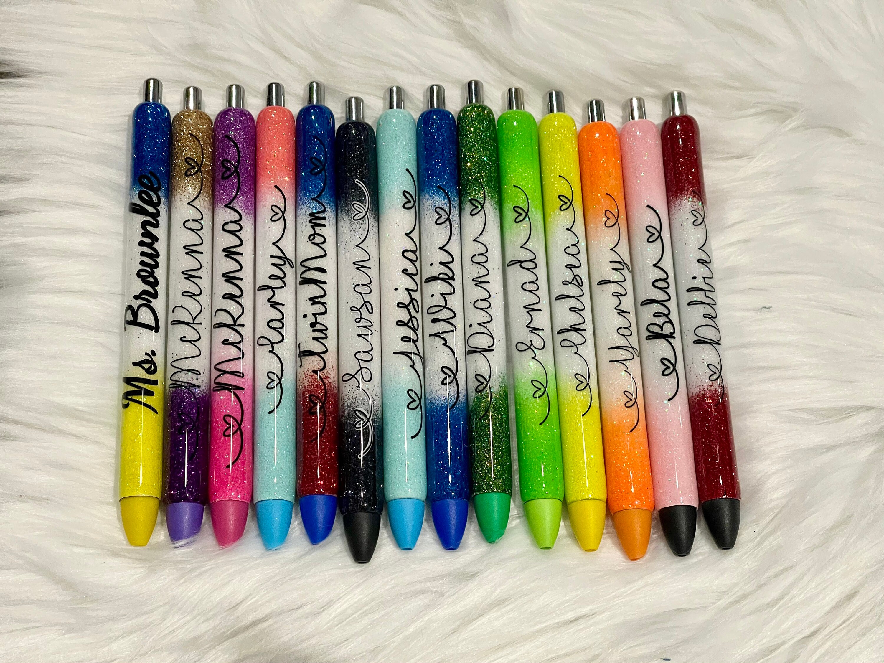 Custom Ombre Glitter Gel Pens Refillable Personalized Gel - Etsy