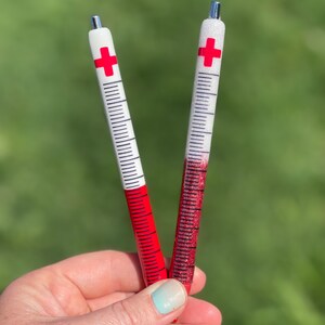 Glitter Syringe Gel Pen || Refillable Personalized Gel Pens || Nurse ...