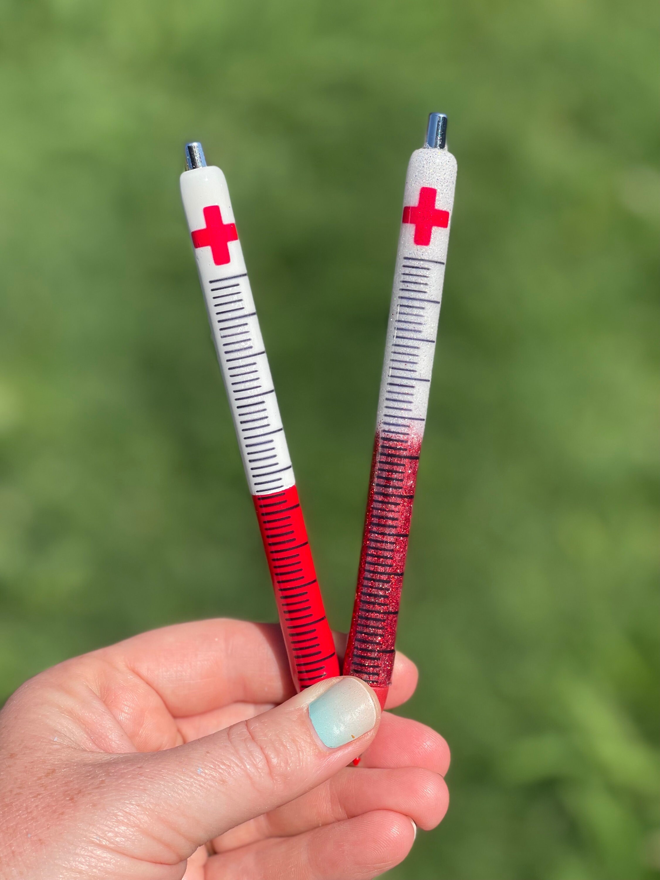 Glitter Syringe Gel Pen || Refillable Personalized Gel Pens || Nurse ...