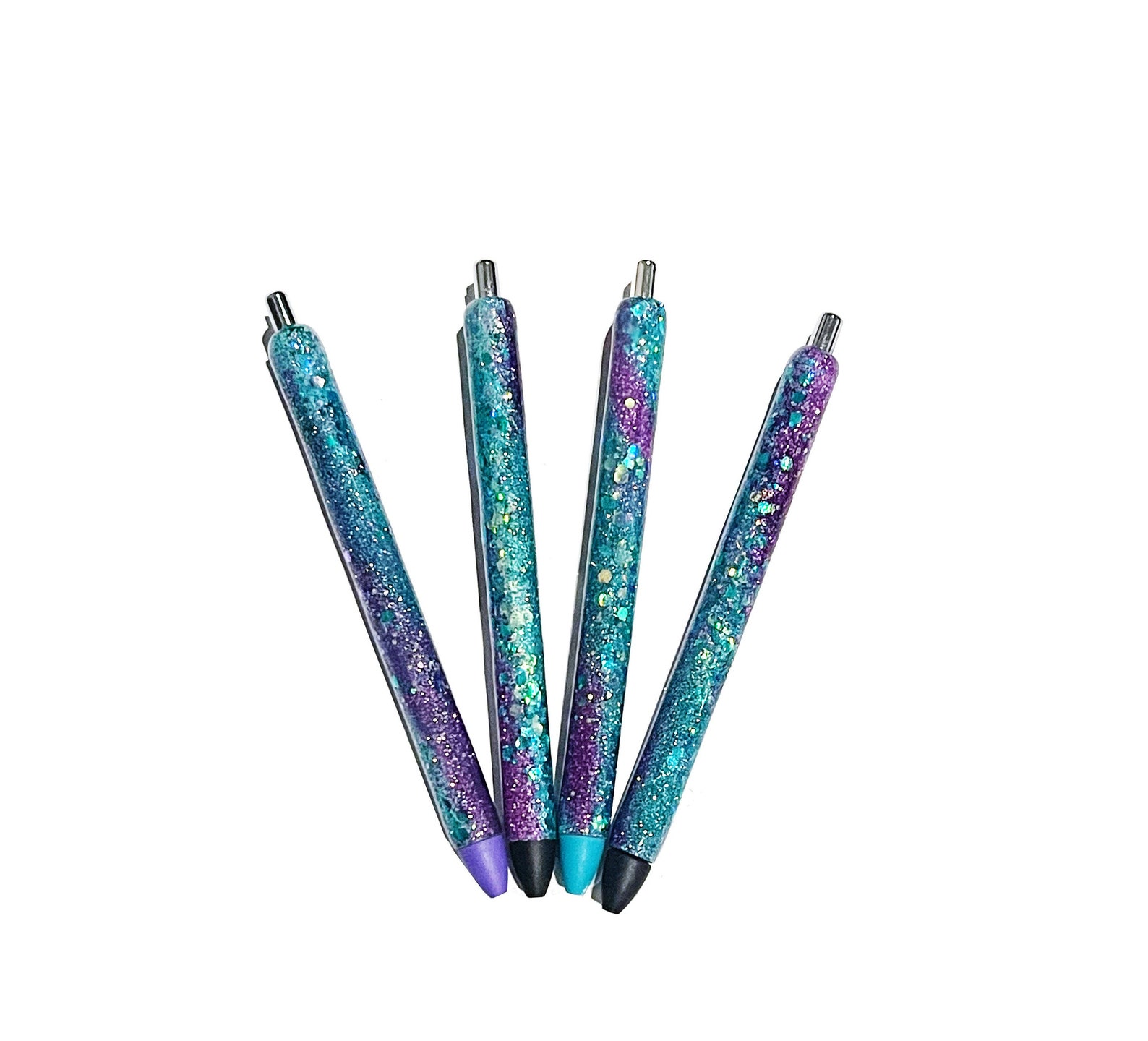 Mermaid Glitter Swirl Gel Pens || Refillable Personalized Gel Pen ...