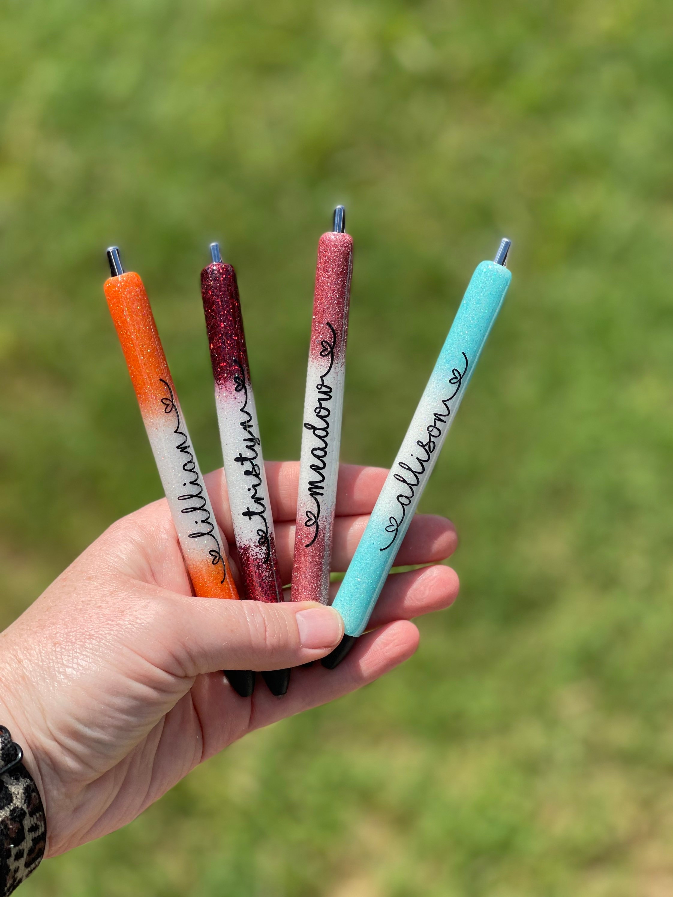 Custom Ombre Glitter Gel Pens Refillable Personalized Gel - Etsy