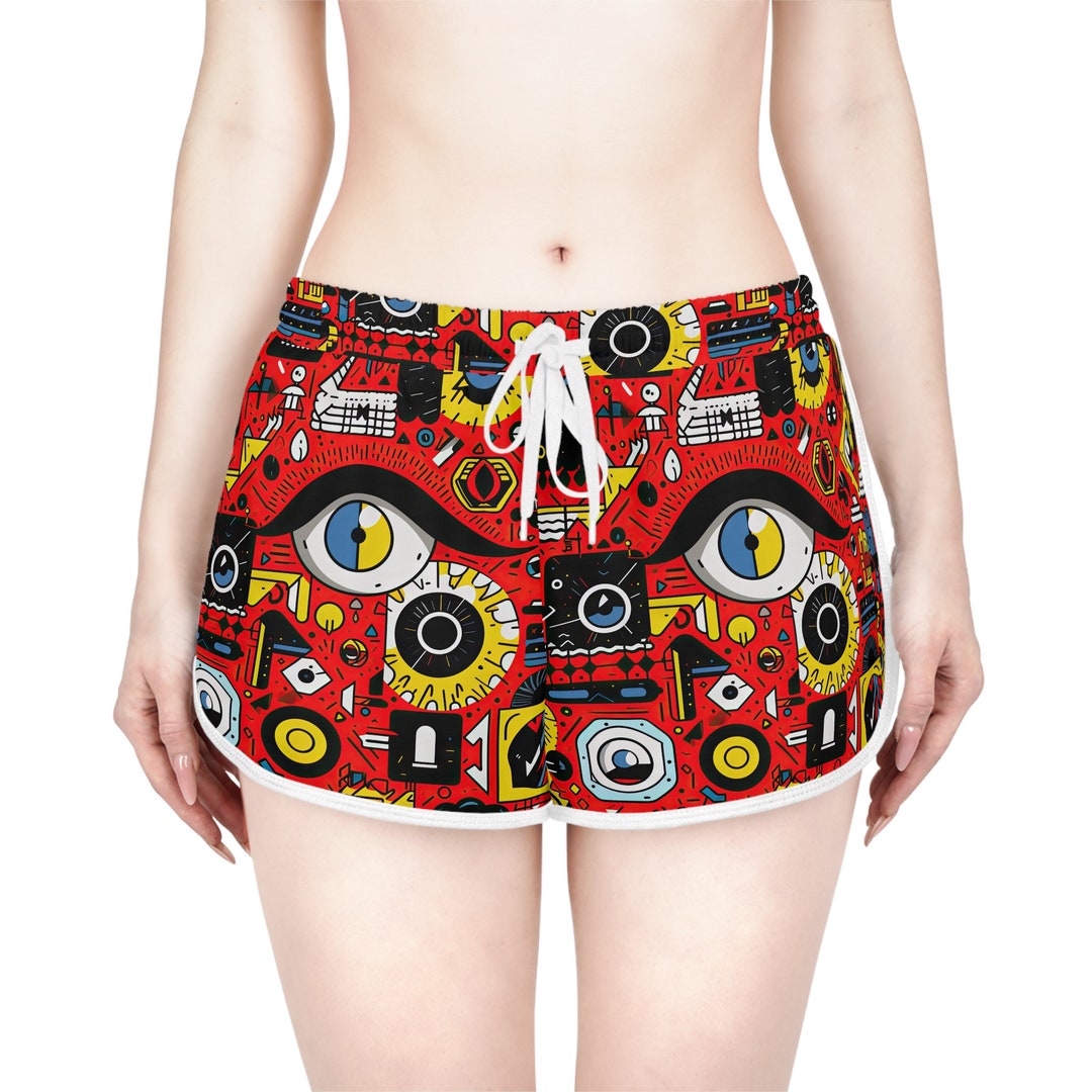 Cartoon Eye Patch Women's Relaxed Shorts AOP , Cute Shorts, Comfortable ...