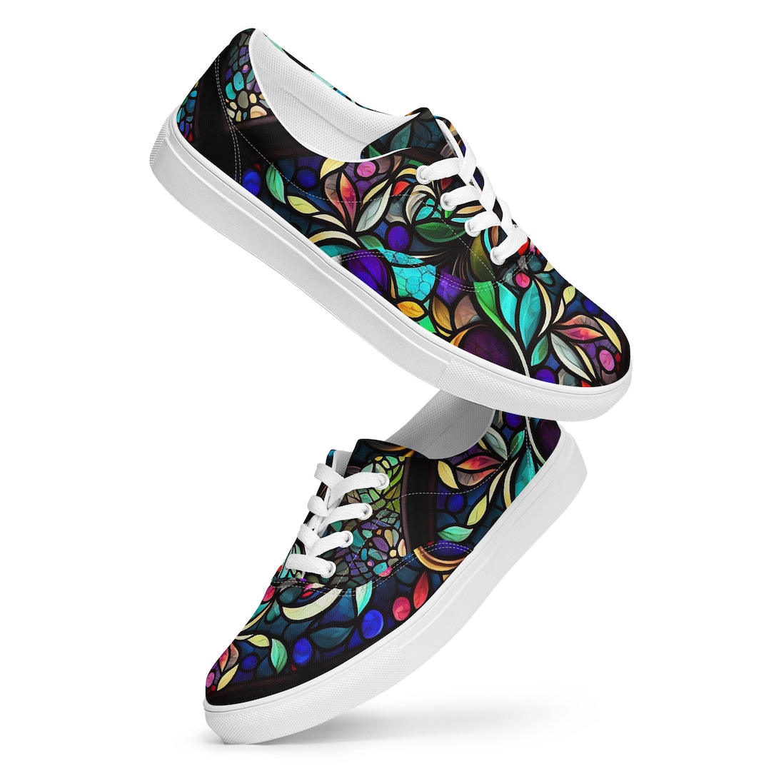 Stained Glass Steps: Women's Lace-up Canvas Shoes valentine Gift Women ...