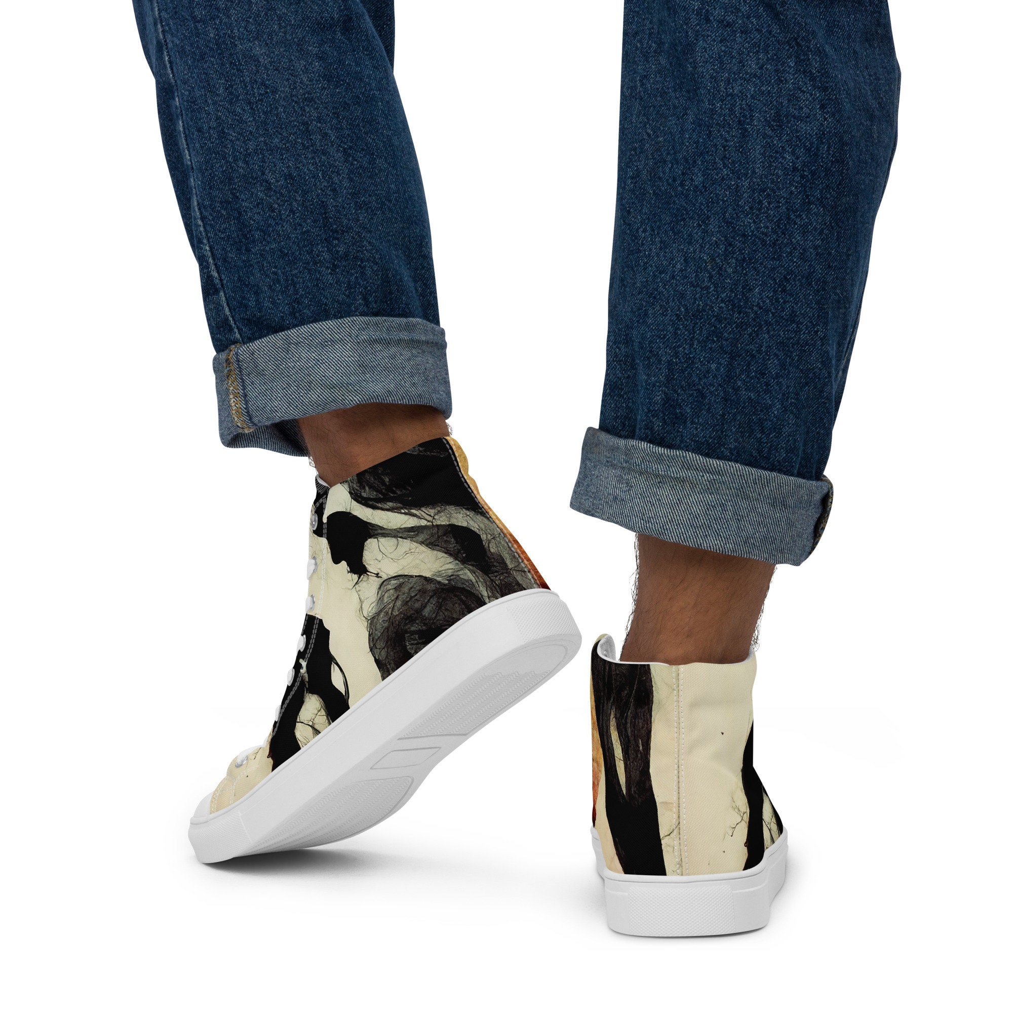 Anatomy of Love: Men's High Top Canvas Shoes Trippy Men's Streetwear ...