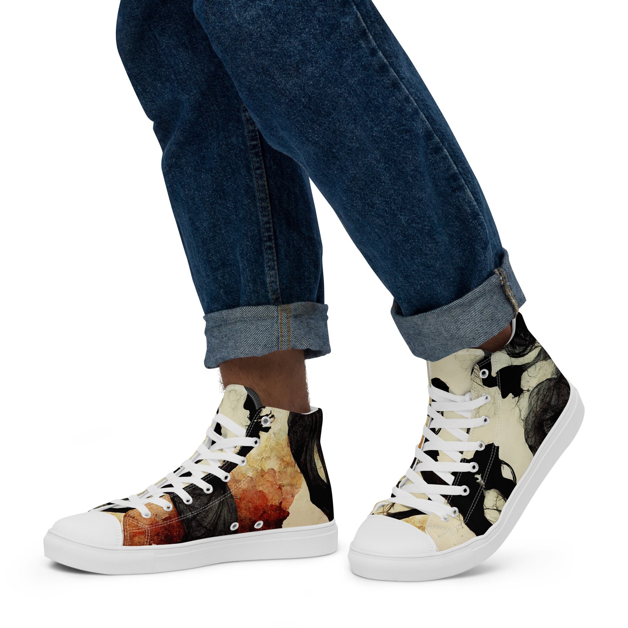 Anatomy of Love: Men's High Top Canvas Shoes Trippy Men's Streetwear ...