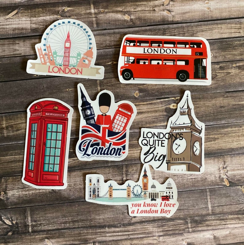 UK England Stickers 6british Theme Waterproof Vinyl Decals | Etsy
