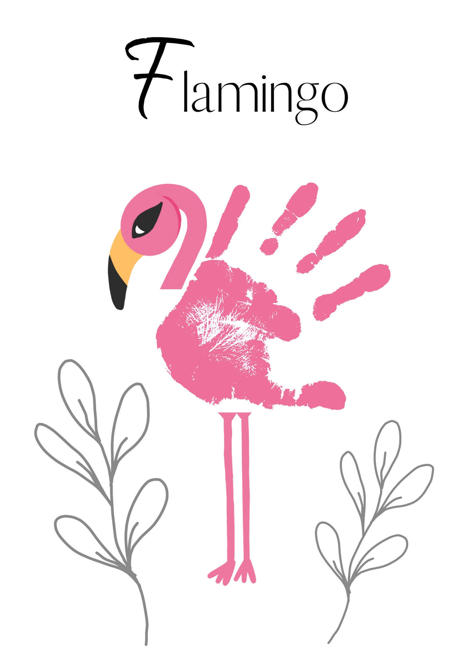 Flamingo Handprint Craft Keepsake Kids Handprint Art DIY - Etsy