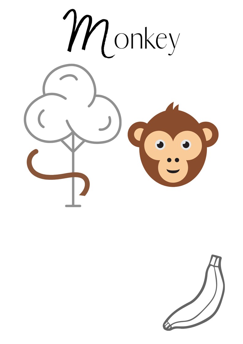 Monkey Handprint Craft Keepsake Kids Handprint Art DIY - Etsy