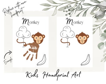 Monkey Handprint Art - Etsy