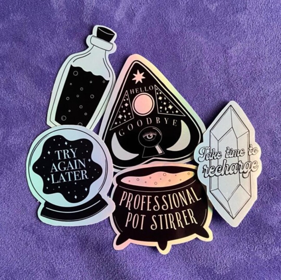 Holographic Mystical Sticker Set - Etsy