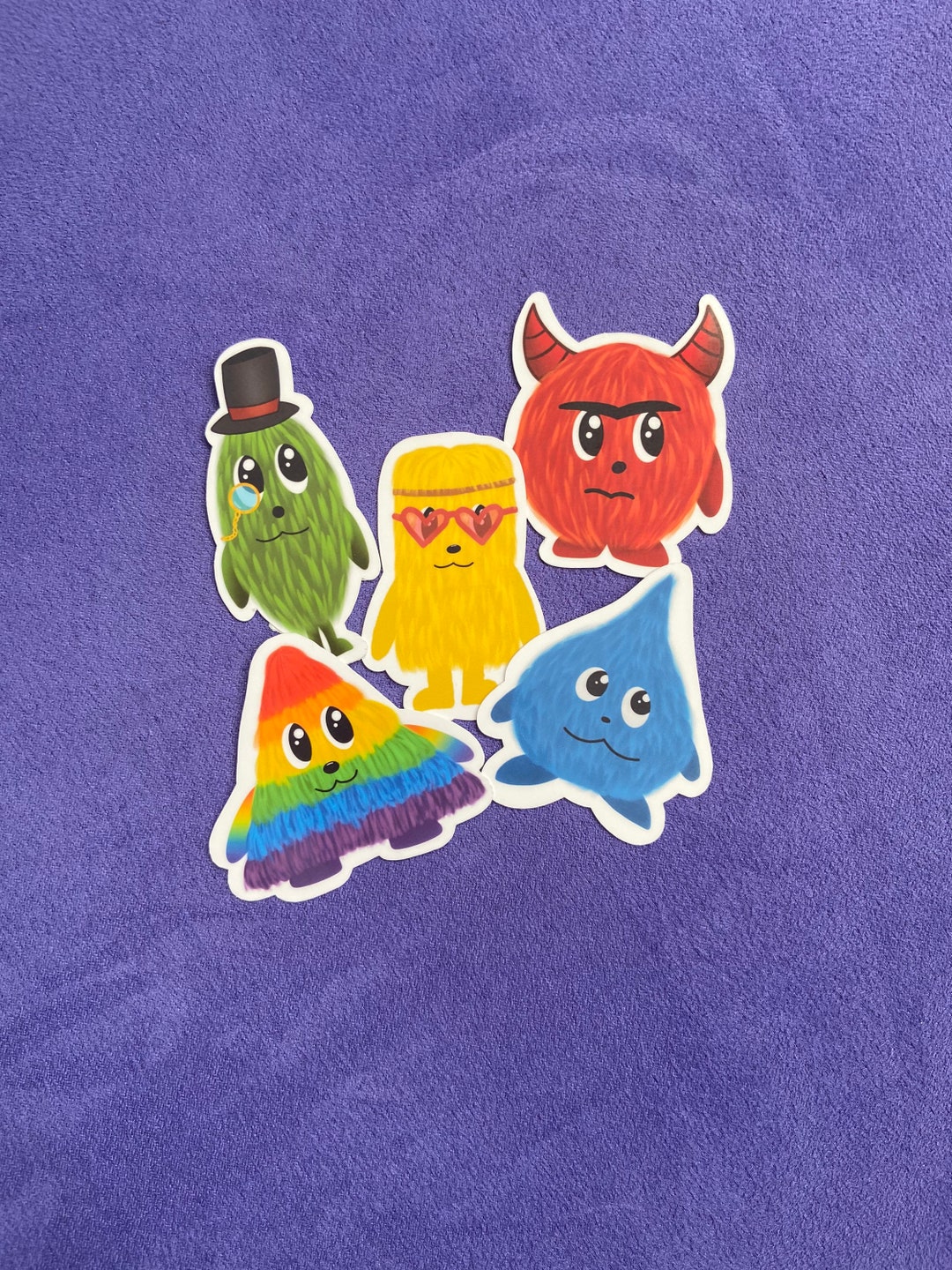 Fuzzy Monsters Die Cut Sticker Set - Etsy