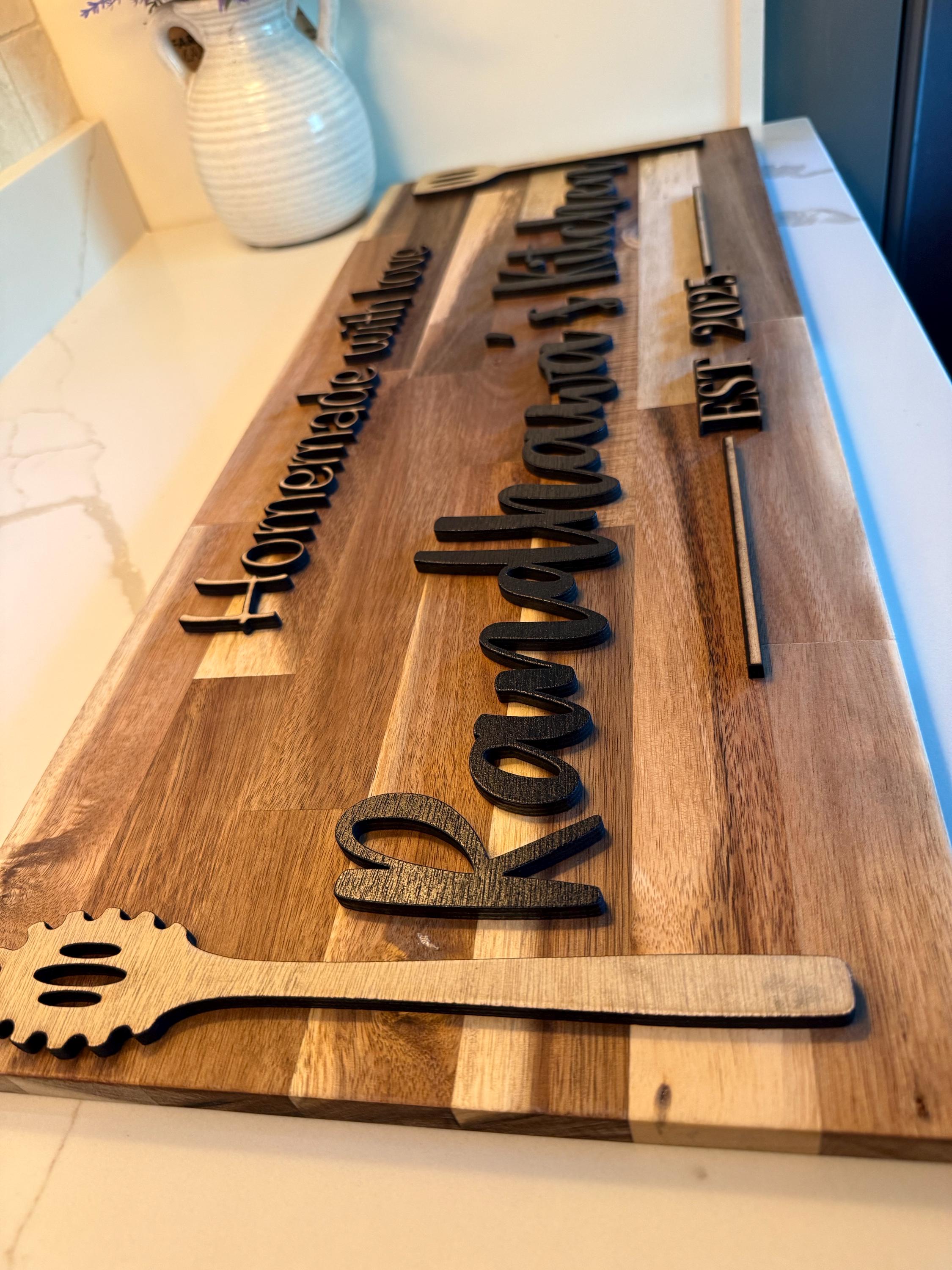 Kitchen Name Sign, Kitchen Sign, Personalized Kitchen Sign, Made With ...