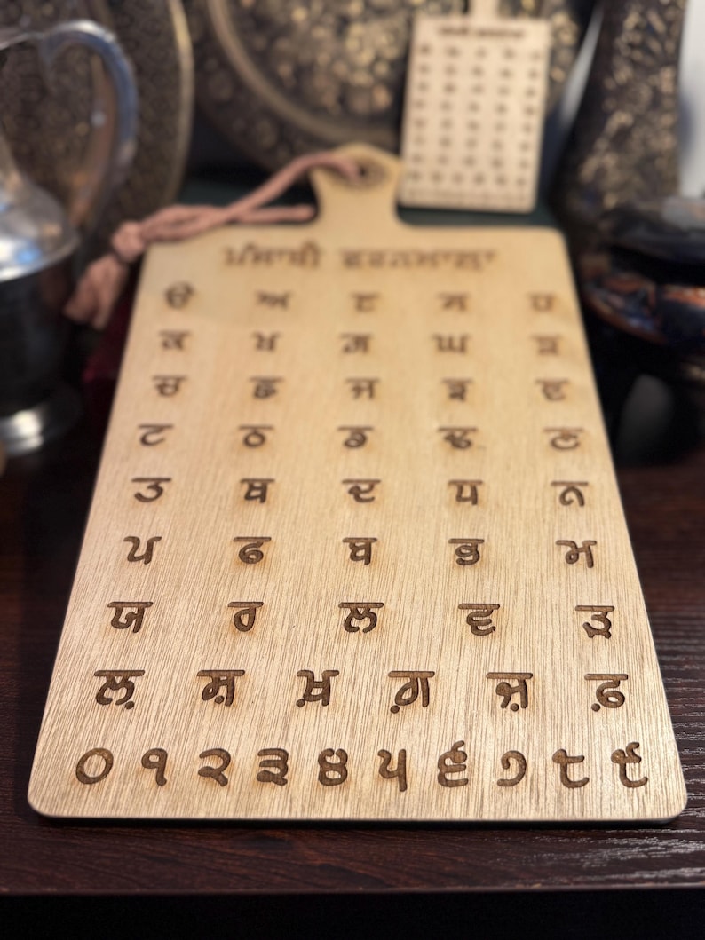 Punjabi Alphabets Wooden Plaque, Gurmukhi Varnmala - Etsy