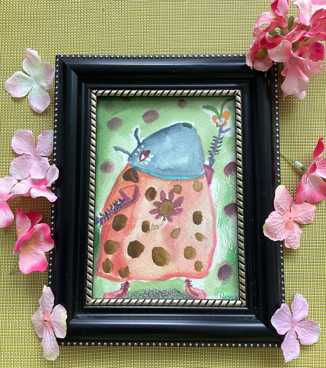 Ms. Lady Bug in a Muumuu, Whimsical Watercolor Artwork - Etsy