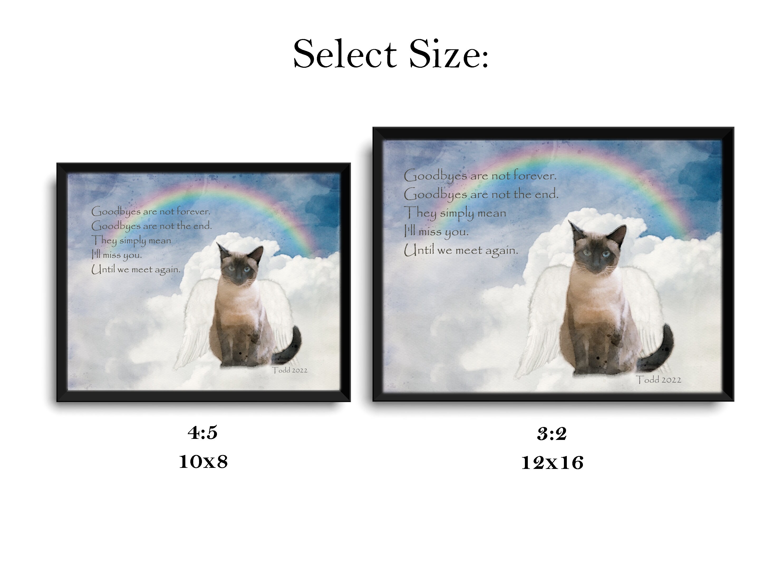 Personalized Pet Angel Wings, Portrait From Photo, Watercolor Pet ...