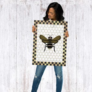 Queen Bee Gold and Black Honeycomb Harlequin Décor Check Spring Summer ...