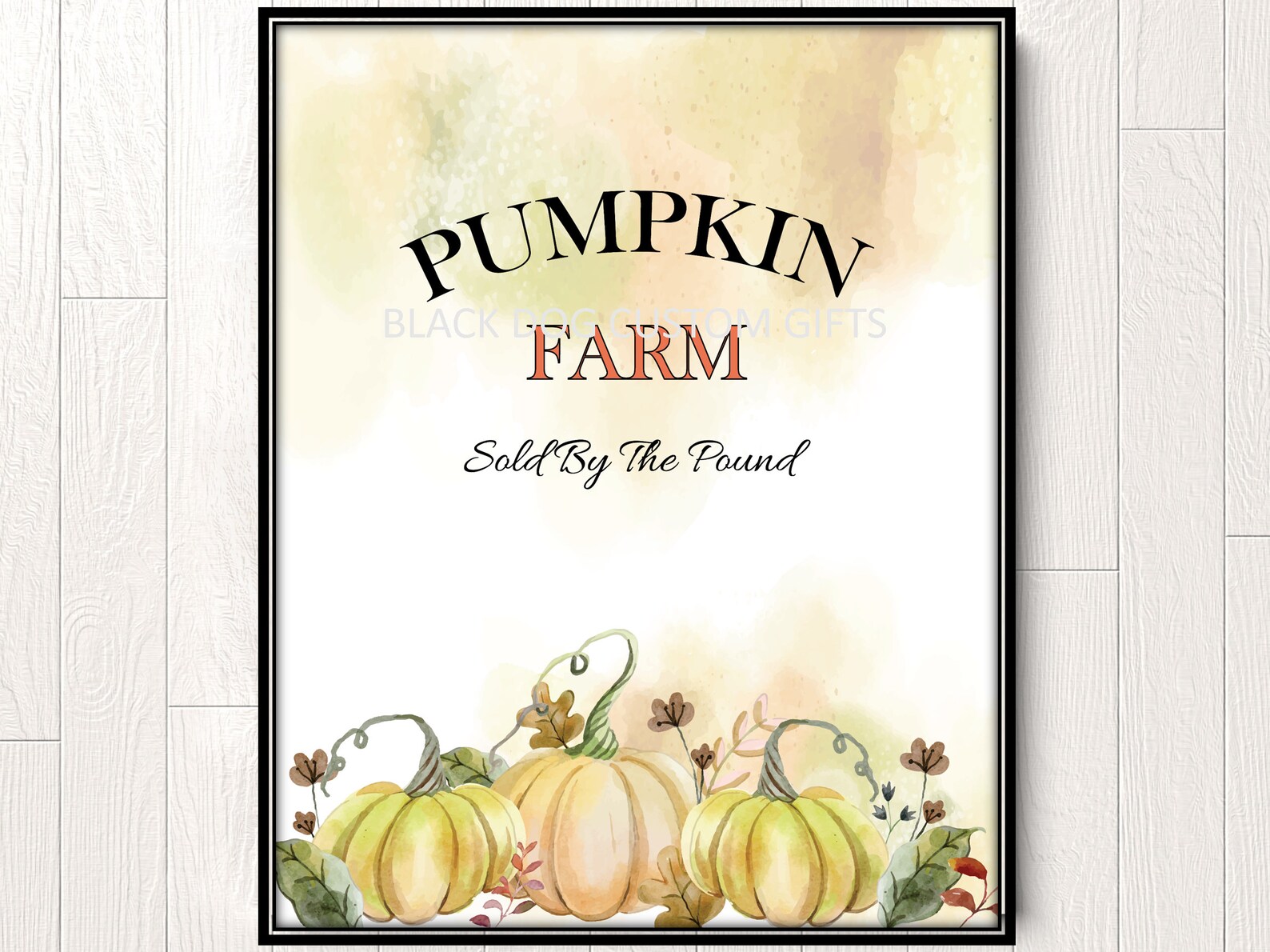 Pumpkin Autumn Art Print, Watercolor Pumpkin Print, Fall Printable Wall ...