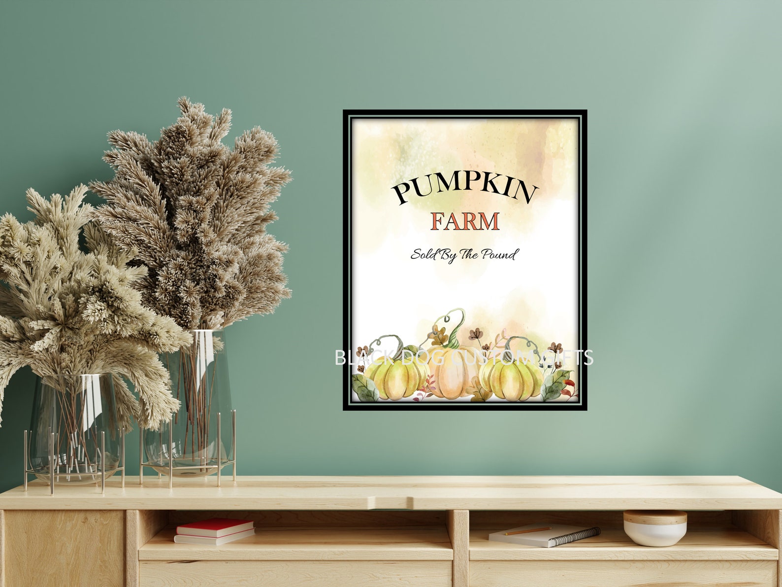 Pumpkin Autumn Art Print, Watercolor Pumpkin Print, Fall Printable Wall ...